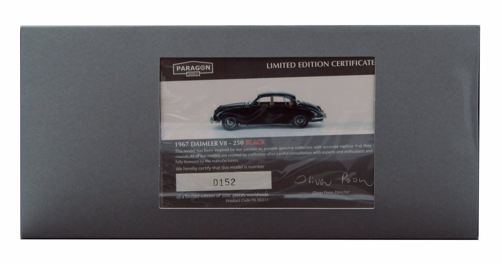 1967 Daimler V8-250 Black 1/18 by Paragon 98311 Limited Edition. Only 3000pc Produced Worldwide. Comes with numbered Certificate of Authenticity. by Paragon