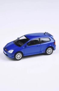 2001 civic type r ep3 vivid blue pearl metallic 1/64 diecast model car by paragon models pa-55346