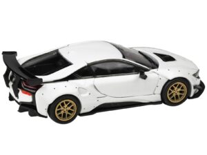 paragon bmw i8 liberty walk white with gold wheels 1/64 diecast model car models