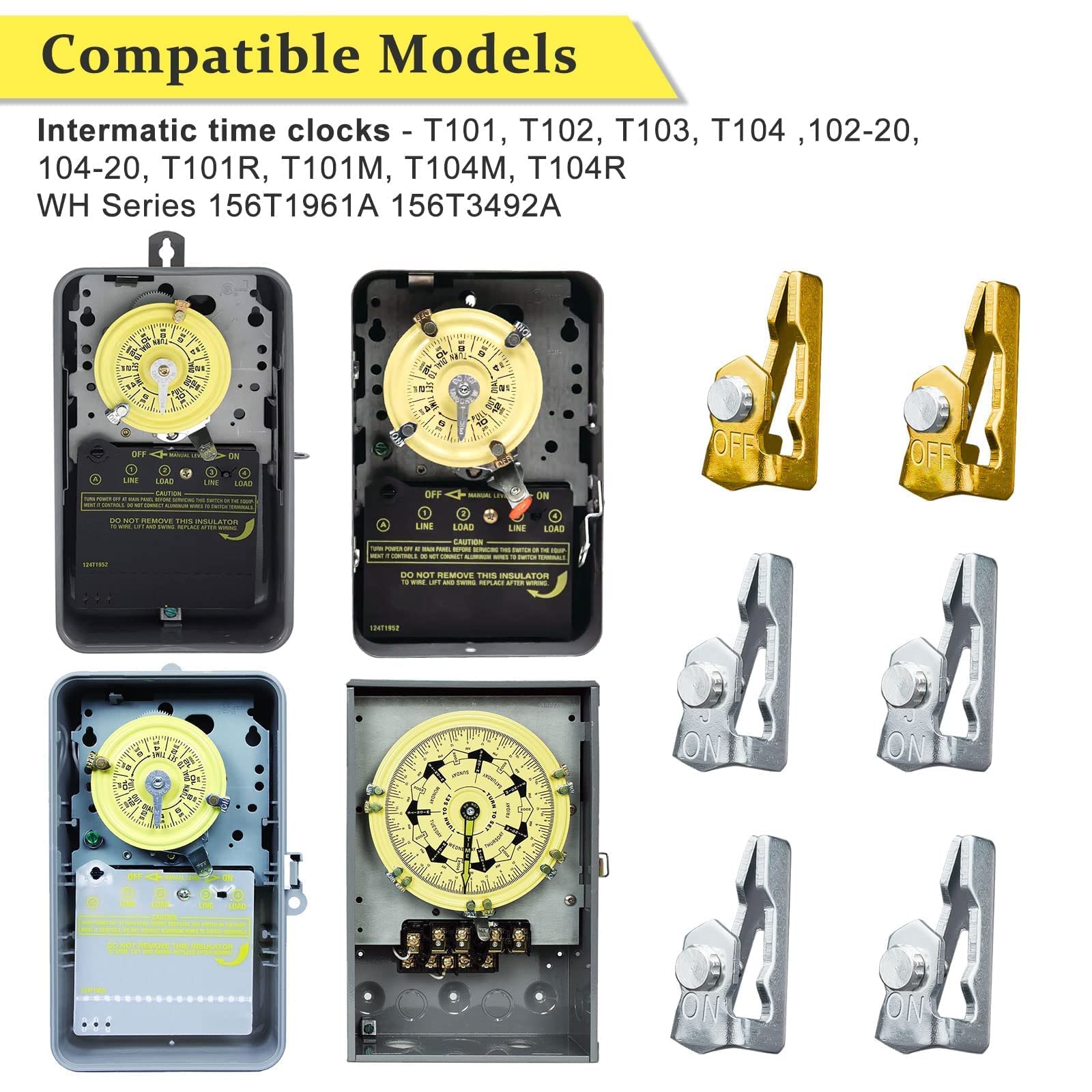 Time Switch Replacement Trippers Kit | Compatible with Intermatic 156T1978A, for T100 Series Timer Parts, Pool Timer On Off Clips(4 ON / 4 Off / 8 Screws)