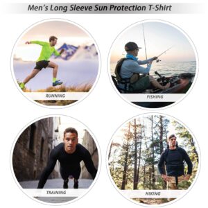 Men's UPF 50+ Long Sleeve Shirts UV Sun Protection Quick Dry Workout Shirts for fishing Running Hiking white S