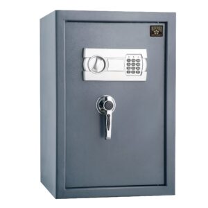 digital safe - home or office locked box for money, handguns, jewelry, and important documents by paragon safes (dark gray)