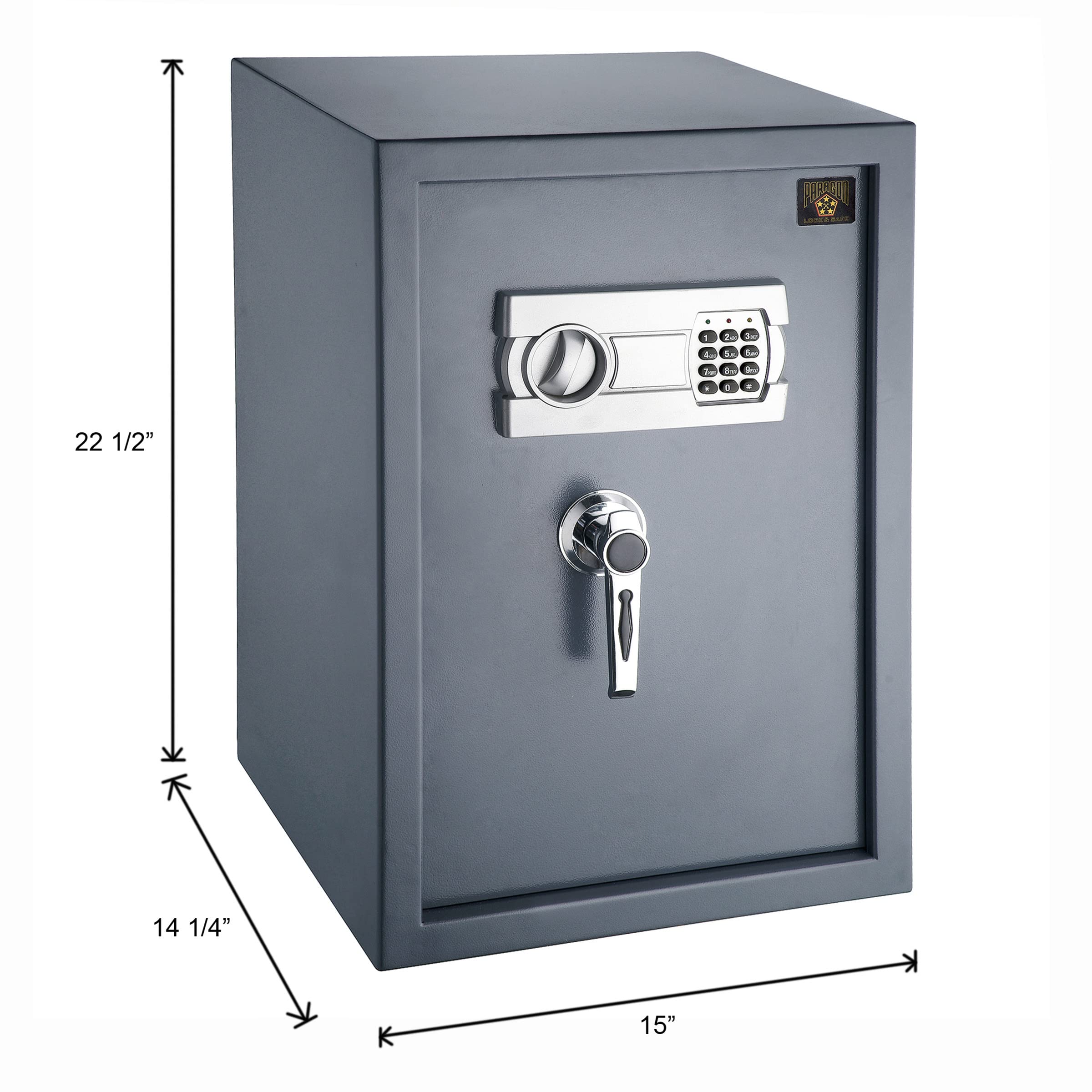 Digital Safe - Home or Office Locked Box for Money, Handguns, Jewelry, and Important Documents by Paragon Safes (Dark Gray)