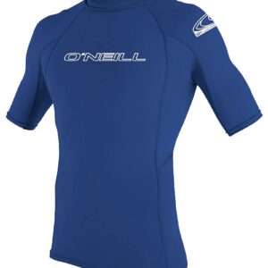 O'Neill Wetsuits Men's Basic Skins UPF 50+ Short Sleeve Rash Guard, Pacific, Medium