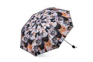 the paragon cat umbrella - compact & portable accessory with photo-realistic kitty images