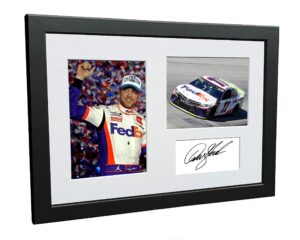 kitbags & lockers 12x8 a4 denny hamlin nascar no. 11 toyota camry signed autographed photo photograph picture frame poster gift