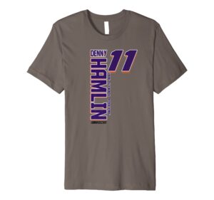 nascar - denny hamlin - vertical carbon fiber premium t-shirt