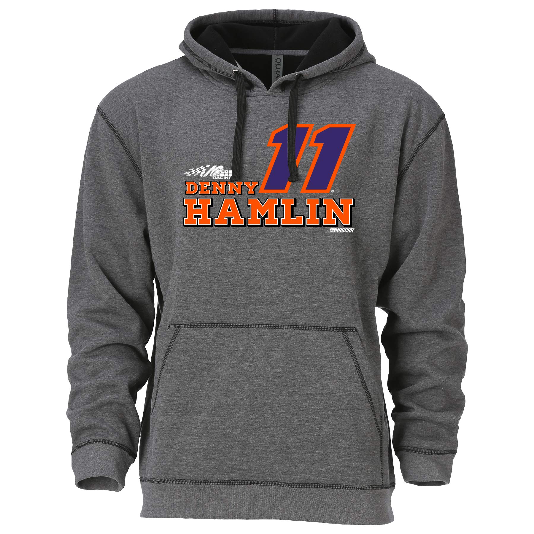 Ouray Sportswear NASCAR Transit Hood Denny Hamlin, Charcoal/Black, Small