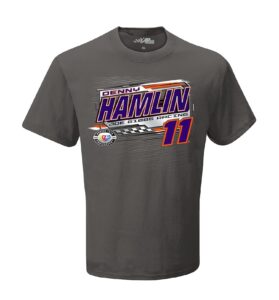 checkered flag sports denny hamlin 2023 cup series schedule t-shirt gray 3xl