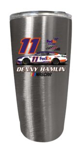 r and r imports nascar #11 denny hamlin 16 oz stainless steel tumbler car design (stainless steel)