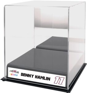 denny hamlin #11 joe gibbs racing sublimated logo acrylic mini helmet case - nascar display cases logo ''case only''