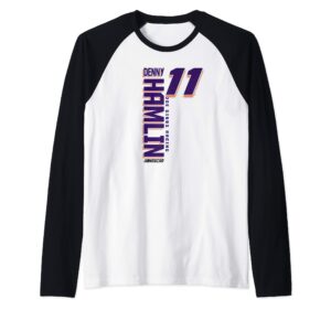 nascar - denny hamlin - vertical carbon fiber raglan baseball tee