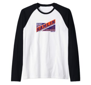 nascar - denny hamlin - oil can raglan baseball tee