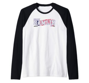 nascar - denny hamlin - knockout flag raglan baseball tee