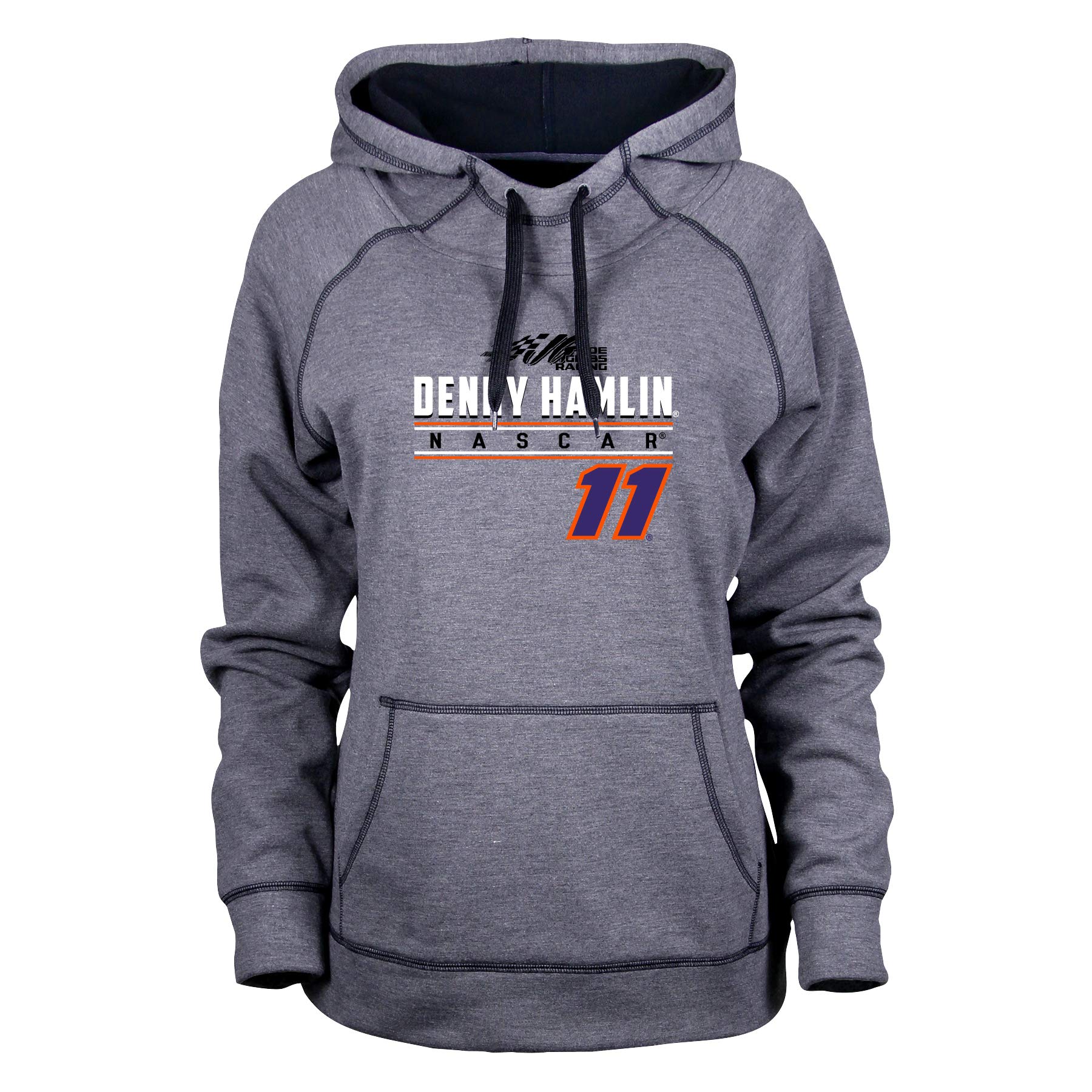 Ouray Sportswear NASCAR Women's Transit Hood Denny Hamlin, Charcoal/Black, XX-Large