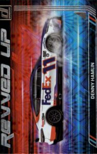 2023 donruss racing revved up #5 denny hamlin fedex express/joe gibbs racing/toyota official nascar trading card (stock photo shown, near mint to mint condition)