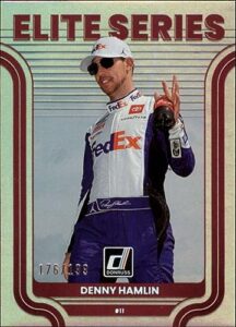 2023 donruss racing elite series holographic #6 denny hamlin s199 fedex express/joe gibbs racing/toyota official nascar trading card (stock photo shown, near mint to mint condition)