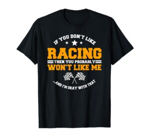 dirt track racing automobile mx motocross race car racers t-shirt