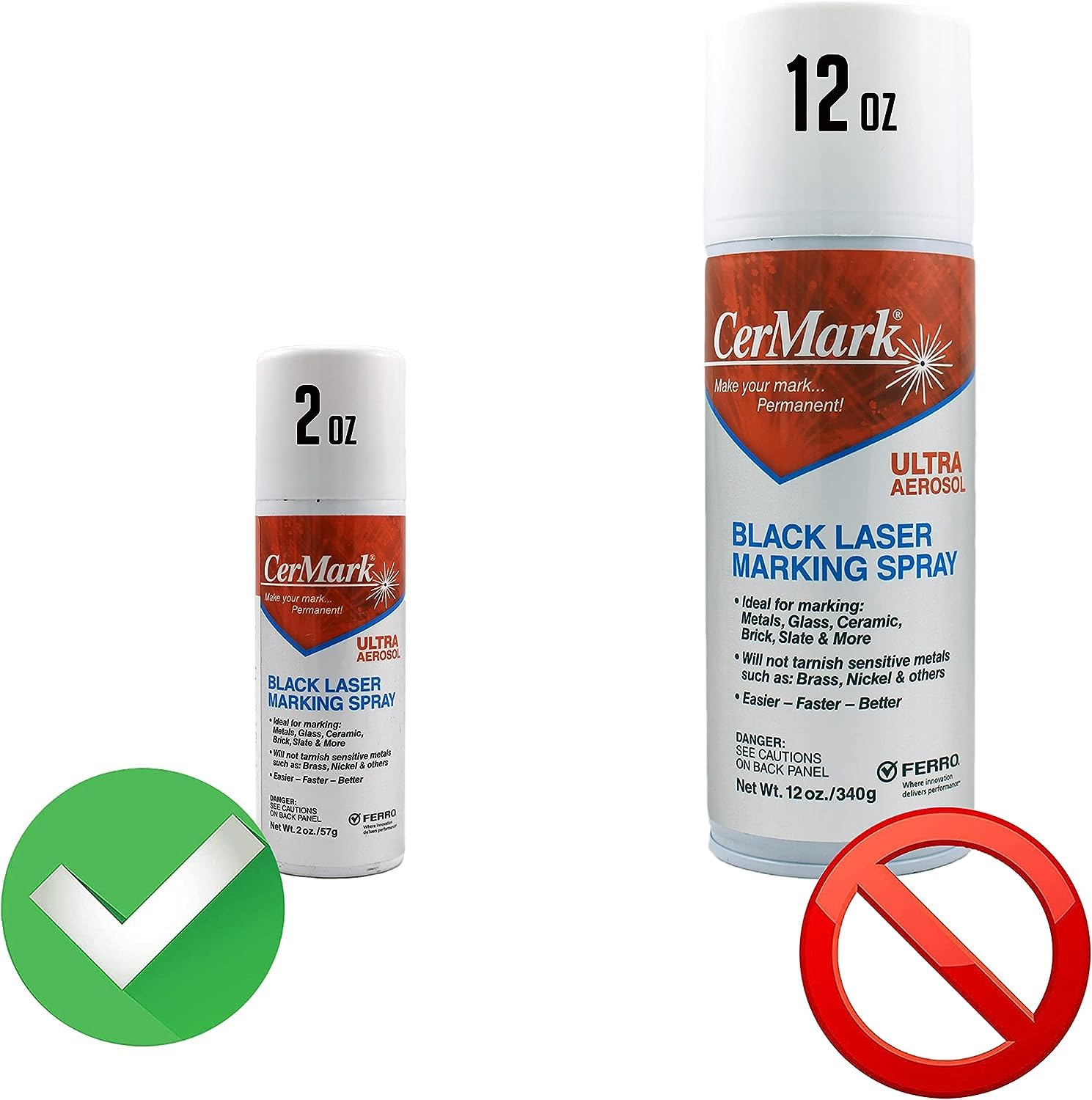 CerMark Ultra Laser Marking Aerosol, Improve Lasered Work, All In One High Performance Laser Marketing Aerosol For Metal, (2-Pack), 2 Oz