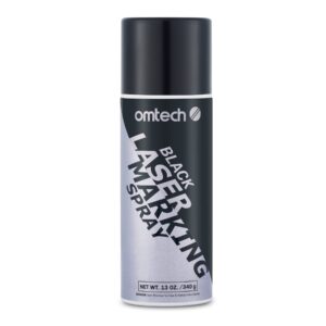 omtech laser marking spray, 13oz aerosol black co2 spray for laser engraving metal, laser ink for aluminum stainless steel brass,metal laser marking fluid for co2 laser engravers