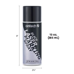 OMTech Laser Marking Spray, 13oz Aerosol Black CO2 Spray for Laser Engraving Metal, Laser Ink for Aluminum Stainless Steel Brass,Metal Laser Marking Fluid for CO2 Laser Engravers