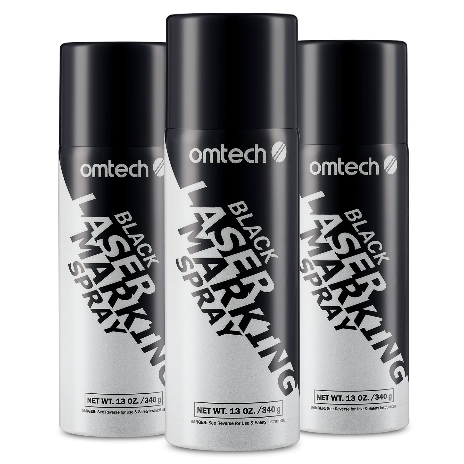 OMTech Laser Marking Spray, Metal Laser Marking Fluid for CO2 Laser Engravers, 3×13oz Aerosol Spray for Black Laser Engraving Metal, Laser Ink for Aluminum Stainless Steel Brass(3 pack)