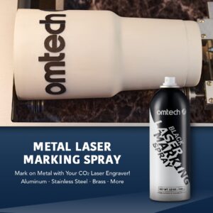 OMTech Laser Marking Spray, Metal Laser Marking Fluid for CO2 Laser Engravers, 3×13oz Aerosol Spray for Black Laser Engraving Metal, Laser Ink for Aluminum Stainless Steel Brass(3 pack)