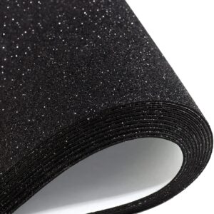 10 sheets glitter foam sheets for crafts, a4 cardstock paper sparkles self adhesive sticky paper for christmas construction scrapbook gift diy cutters card party decoration (black)