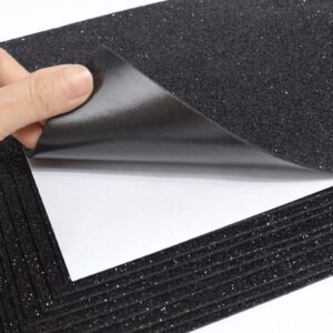 10 Sheets Glitter Foam Sheets for Crafts, A4 Cardstock Paper Sparkles Self Adhesive Sticky Paper for Christmas Construction Scrapbook Gift DIY Cutters Card Party Decoration (Black)