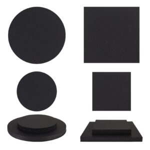 36 pieces round blank cards cardstock thick cards small round art paint board for mandala painting diy coasters painting writing and decorations (black, diameter-6 and 4 in)