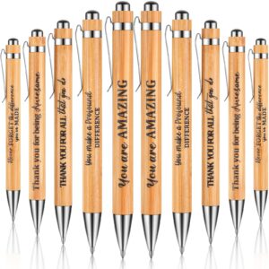 10 pcs bible quotes pens inspirational wooden ballpoint retractable pen for motivational bamboo pen black ink religious gift for church christian evangelist pastor and prophetess(inspirational style)