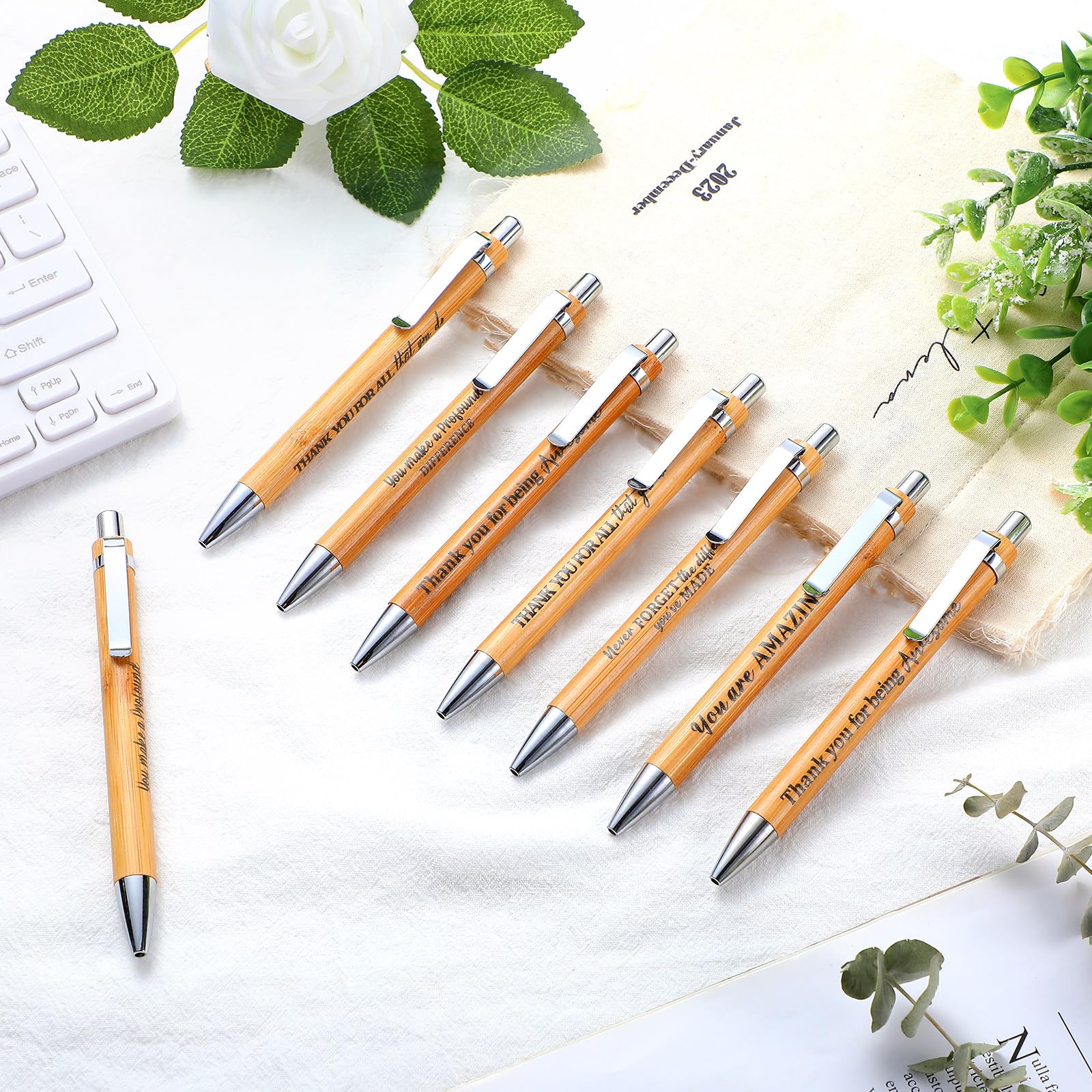 10 Pcs Bible Quotes Pens Inspirational Wooden Ballpoint Retractable Pen for Motivational Bamboo Pen Black Ink Religious Gift for Church Christian Evangelist Pastor and Prophetess(Inspirational Style)