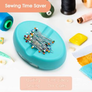 Coitak Magnetic Sewing Pincushion with 100 Plastic Head Pins, Magnetic Pins Holder for Sewing Quilting