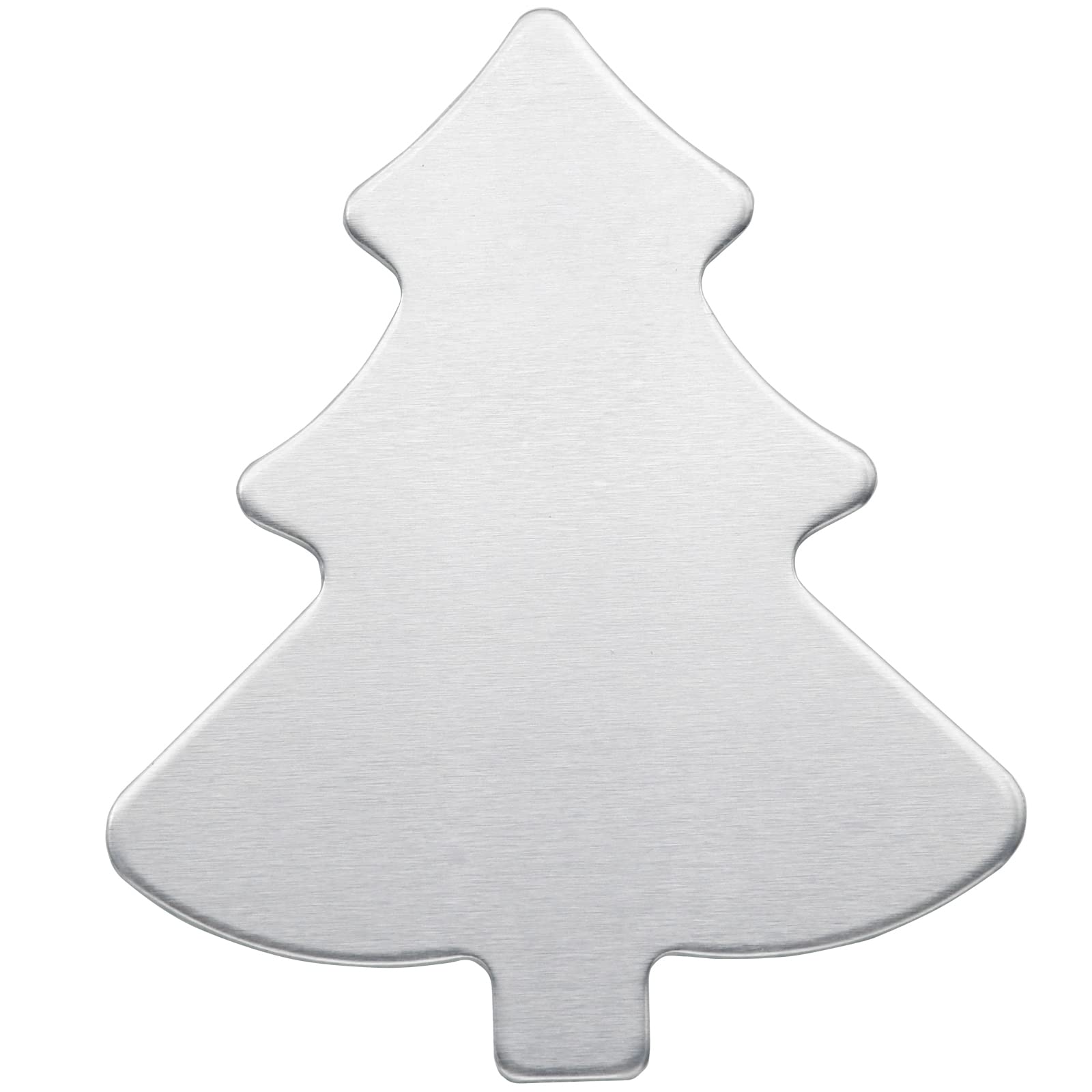 ABBECIAO 2"*2.4" Aluminum Christmas Tree Blanks Ornaments for Metal Stamping and DIY Christmas Crafts Decoration 14ga. Pack of 10