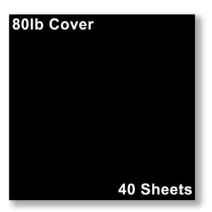 Premium Black Square Cardstock (80lb Cover) - For Greeting Cards, Invitations, Displays & backing (40 Sheets) (5 x 5)