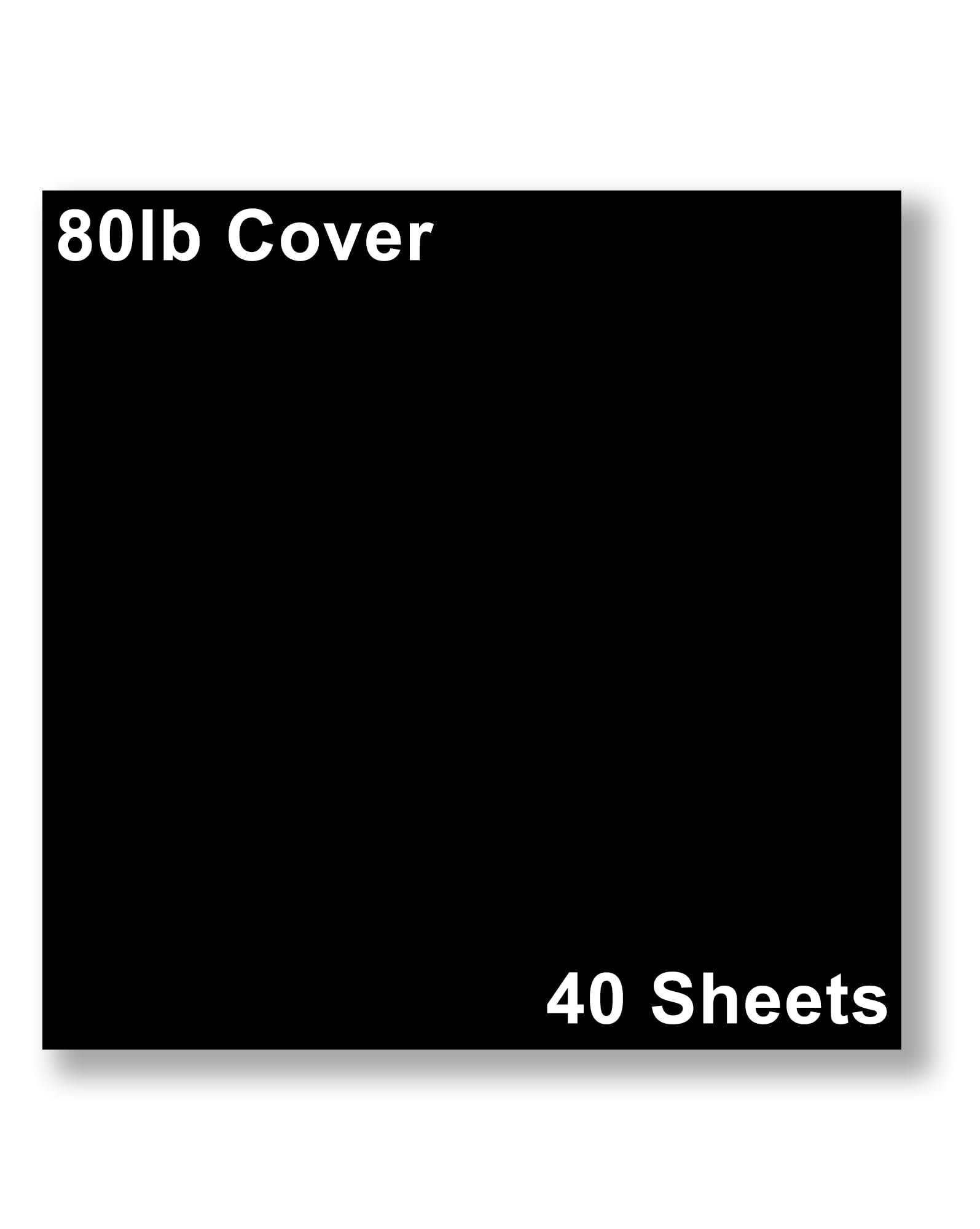 Premium Black Square Cardstock (80lb Cover) - For Greeting Cards, Invitations, Displays & backing (40 Sheets) (5 x 5)