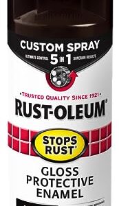 Rust-Oleum 376890 Stops Rust Custom Spray 5-in-1 Spray Paint, 12 oz, Gloss Dark Walnut