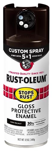 Rust-Oleum 376890 Stops Rust Custom Spray 5-in-1 Spray Paint, 12 oz, Gloss Dark Walnut