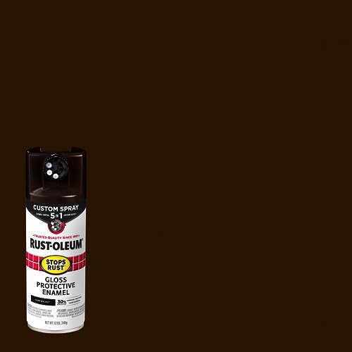 Rust-Oleum 376890 Stops Rust Custom Spray 5-in-1 Spray Paint, 12 oz, Gloss Dark Walnut