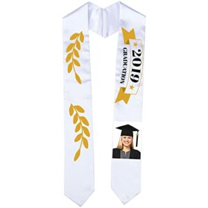 QOMOLANGMA 10PCS Sublimation Blank Graduation Stole Sash 60 in x 4.92 in Adult Bachelor Belt Double Layer Graduation Party Gift for Hear Press Transfer