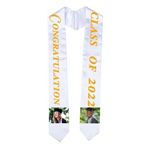 QOMOLANGMA 10PCS Sublimation Blank Graduation Stole Sash 60 in x 4.92 in Adult Bachelor Belt Double Layer Graduation Party Gift for Hear Press Transfer