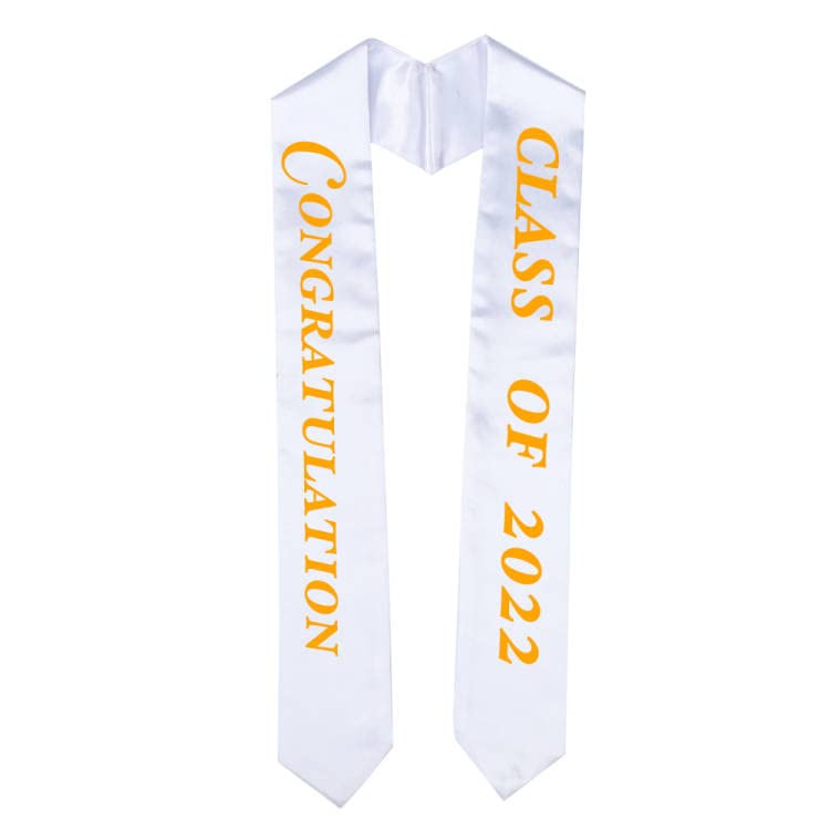 QOMOLANGMA 10PCS Sublimation Blank Graduation Stole Sash 60 in x 4.92 in Adult Bachelor Belt Double Layer Graduation Party Gift for Hear Press Transfer