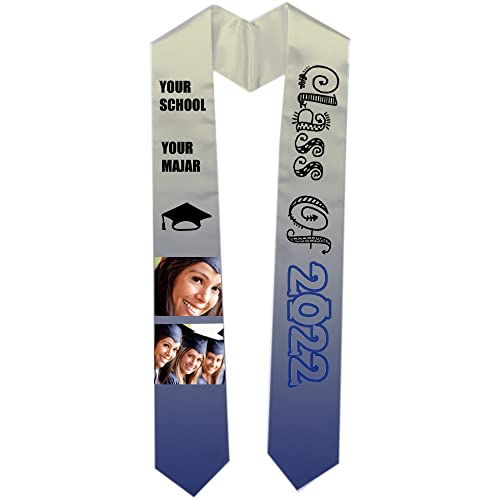 QOMOLANGMA 10PCS Sublimation Blank Graduation Stole Sash 60 in x 4.92 in Adult Bachelor Belt Double Layer Graduation Party Gift for Hear Press Transfer