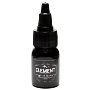 element tattoo supply - premium black tattoo ink - professional tattoo ink & supplies for outlining, shading, & blending - tribal tattoo ink - permanent nighthawk black ink tattoo - 1/2 oz bottle