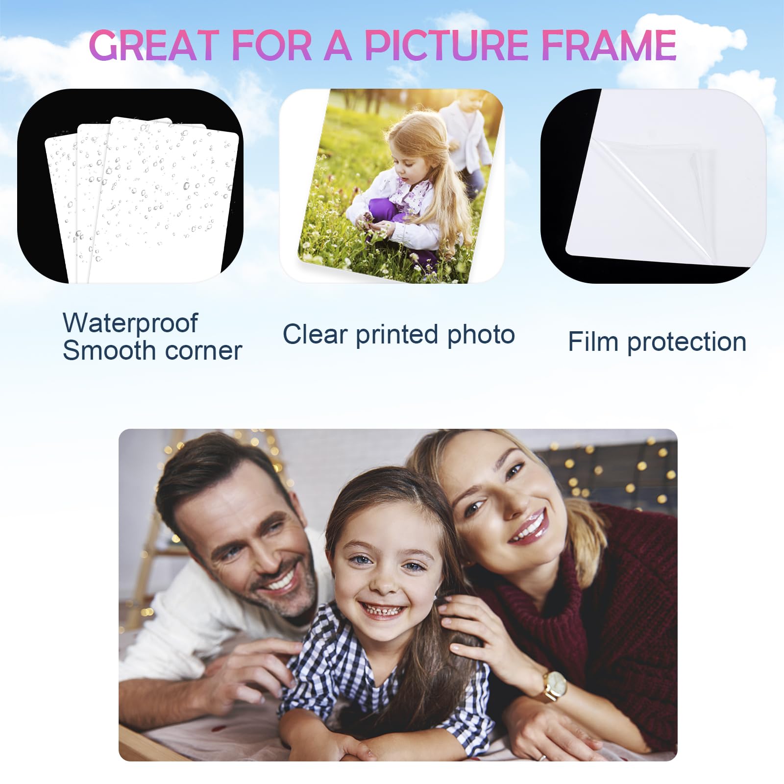 10 Pcs Aluminum Sublimation Photo Blanks, Heat Press Metal Sign Blanks Wall Poster Frame Blank in 2 Size (6x8 inch and 8x10 inch), Sublimation Picture Blanks for Personalized Gifts and Decorations