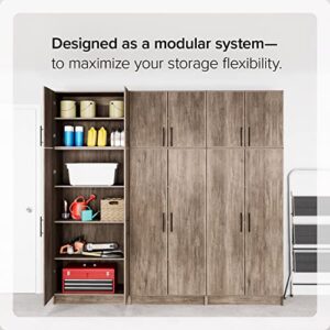 Prepac Elite Functional Wall Mount Shop Cabinet with Adjustable Shelf, Simplistic Stackable 2-Door Garage Cabinet 16" D x 32" W x 24" H, Drifted Gray, DEW-3224