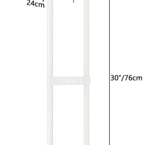 Wall Towel Rack for Rolled Towels, STWWO Towel Storage for Small Bathroom Can Holds 6 Large Towels, 30 inch Towel Racks with Shelf, White