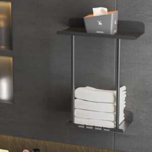 towel racks towel storage organizer for bathroom wall mounted, adjustable metal towel holder for rolled bath towels, face towels, hand towels, washcloths