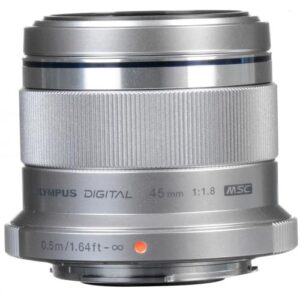 OM SYSTEM OLYMPUS M.Zuiko Digital 45mm F1.8 Silver For Micro Four Thirds System Camera, Compact Design Beautiful, Bokeh Bright