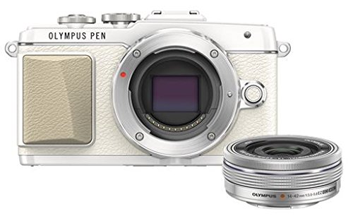 Olympus PEN Lite E-PL7 (White) with 14-42mm F3.5-6.3 EZ Lens (Silver) - International Version (No Warranty)